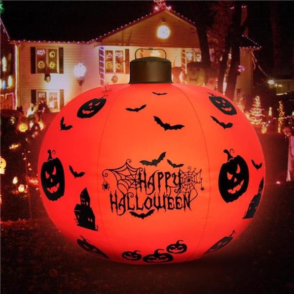 Holiday | Inflatable Light Up Halloween Ball 24 Inch Large Decorated ...
